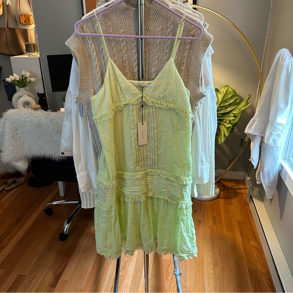 Leon Max | Dresses | Nwt Leon Max Linen Blend Lime Dress Sz 8 | Poshmark
